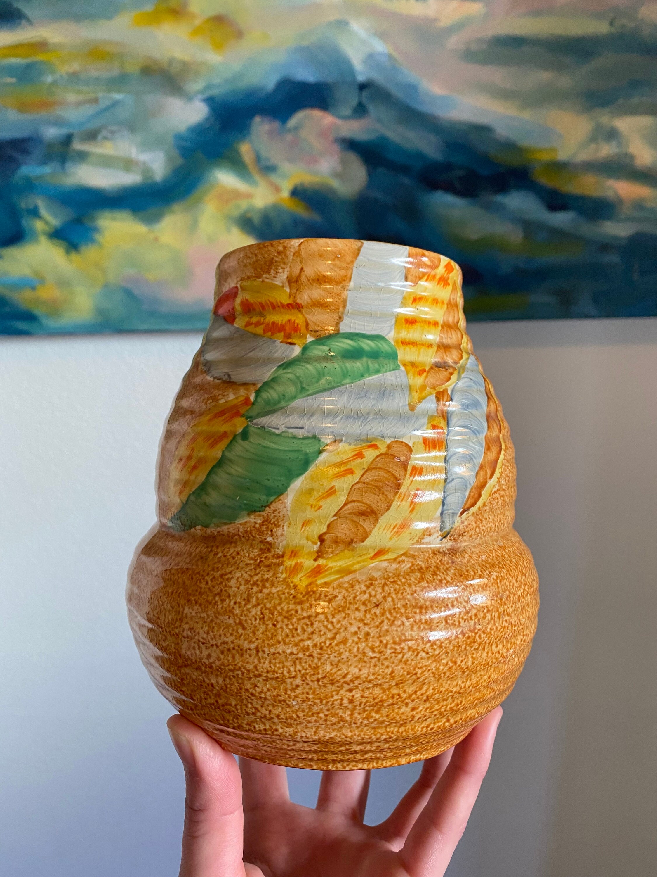 Wadeheath Ware Art Deco Ridged Pottery Vase/pot 212, Vintage, 1930s, - Etsy