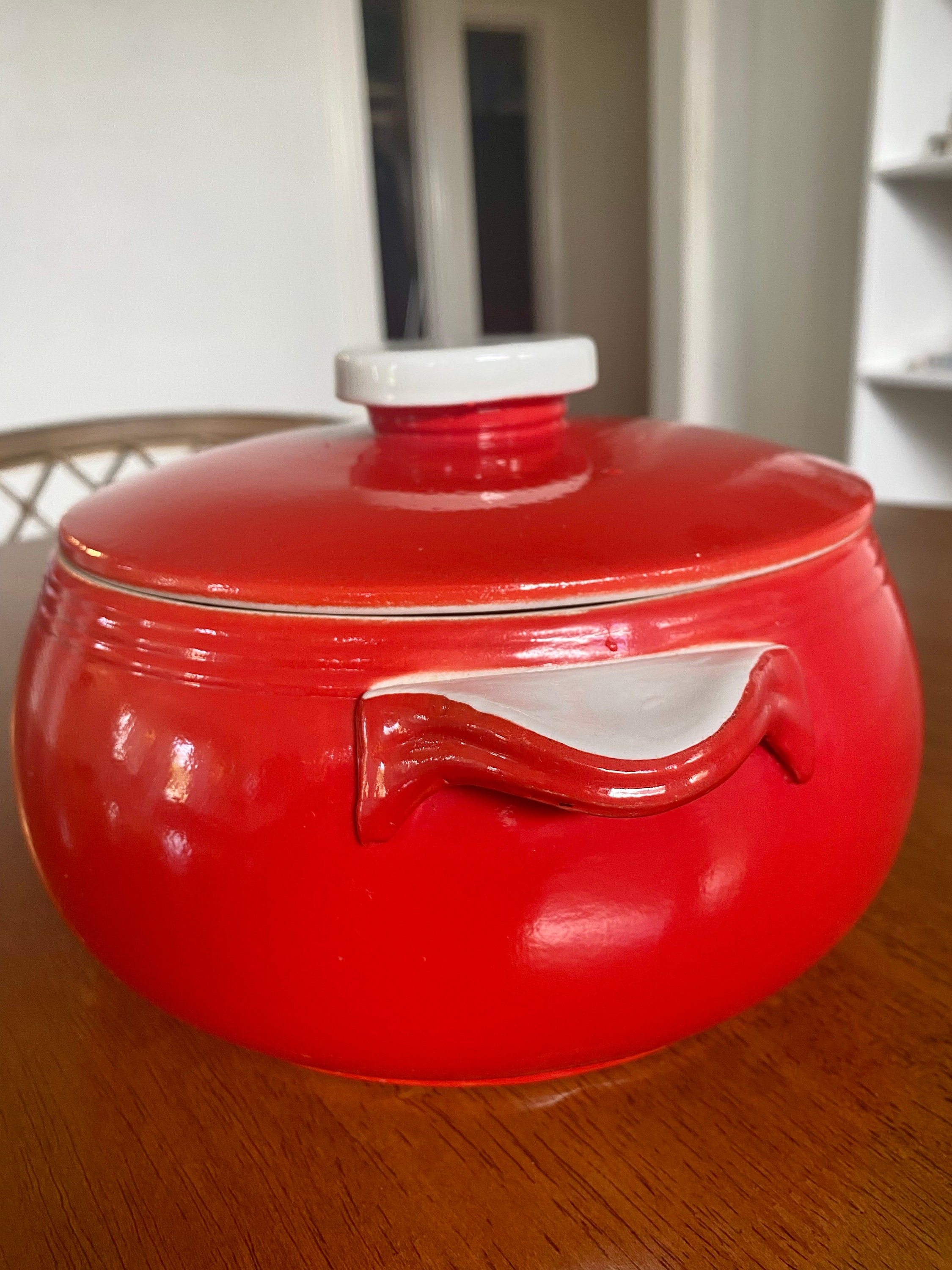 Vintage Red Serving Dish/ Bowl by Hall Pottery Superior - Etsy