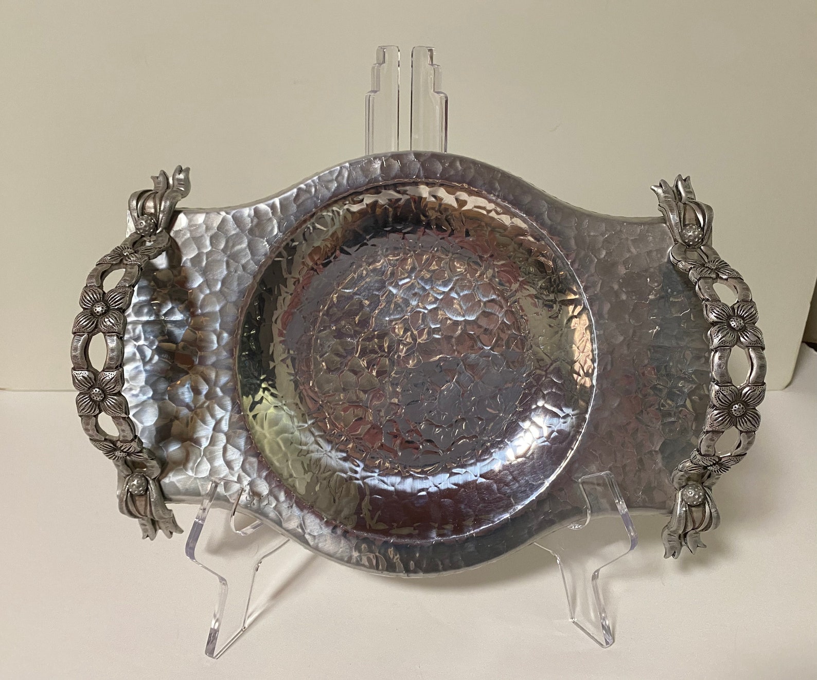 Rodney Kent Floral Hand Wrought Aluminum #440 Serving Tray - Etsy