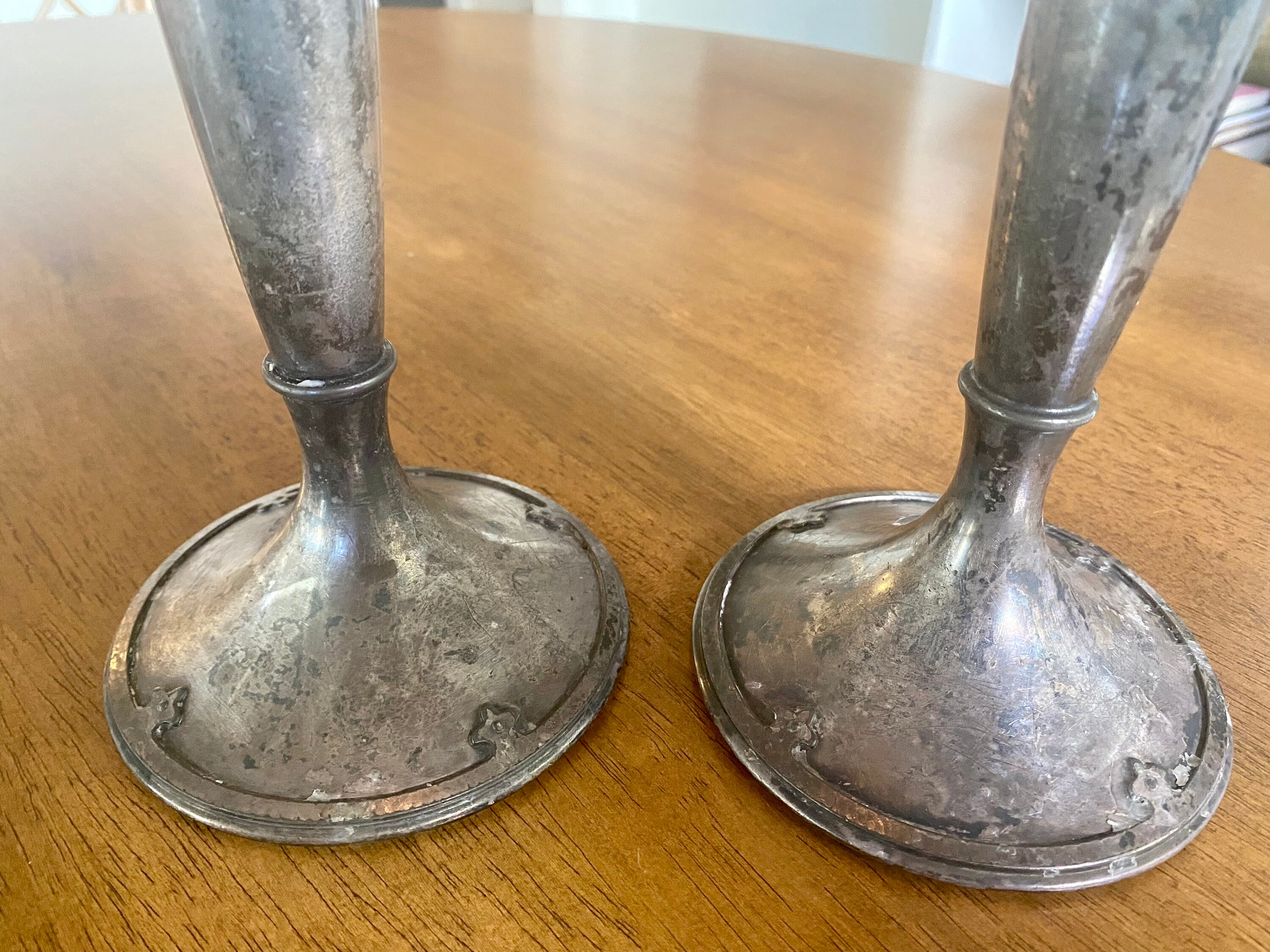 Antique Silverplate Candlestick Holder Pair by Wilcox Silver Plate Co ...