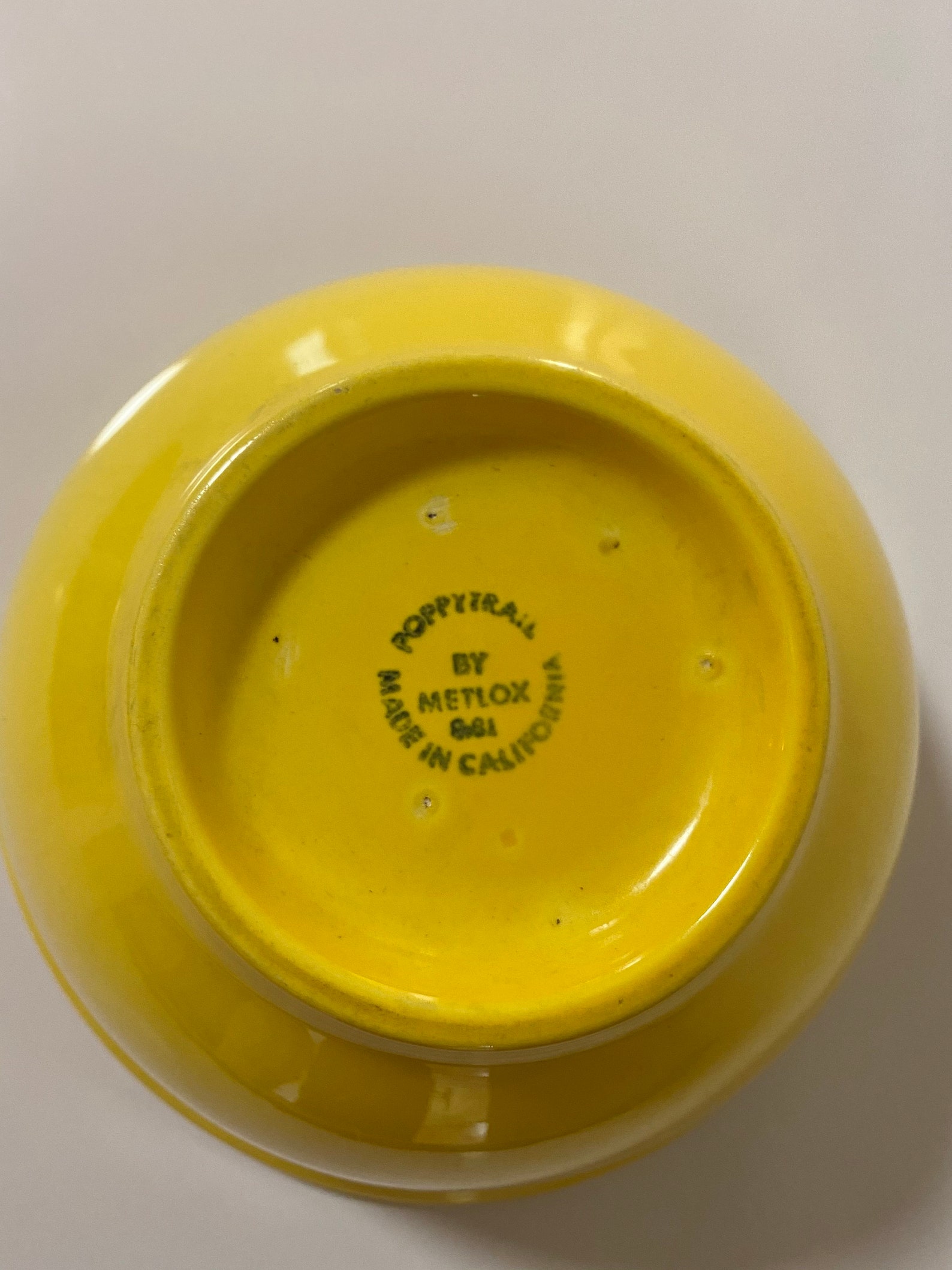 Poppytrail by Metlox California Pottery Yellow Bowl | Etsy