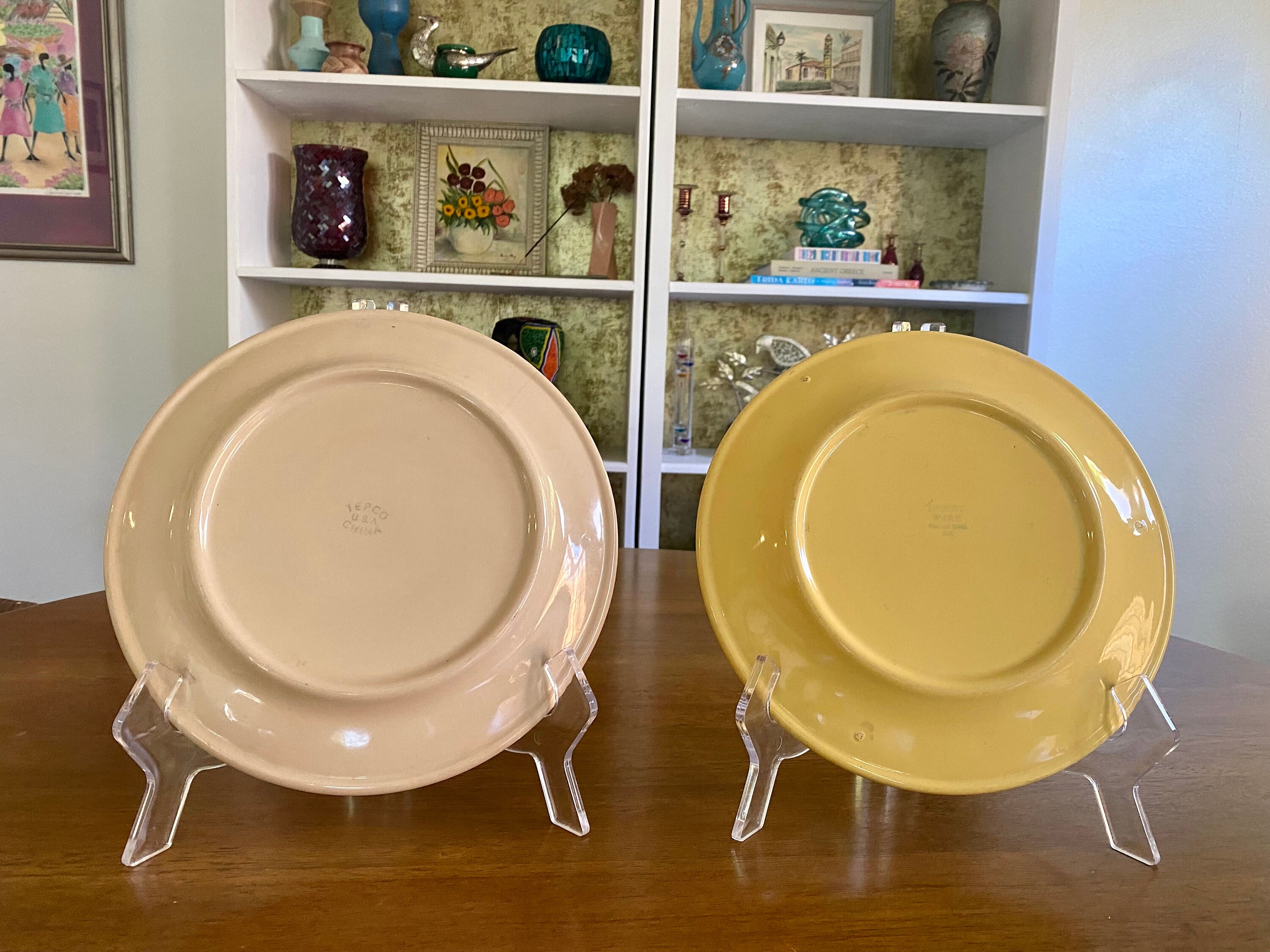 Vintage Pair Pottery Plates, Tepco China Restaurant Ware, Wallace China ...