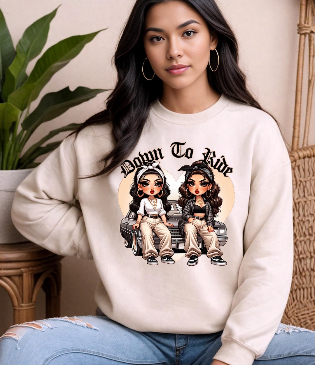 Lowrider Sweatshirt: Chicano Style Graphic Sweater, Car Culture Apparel ...