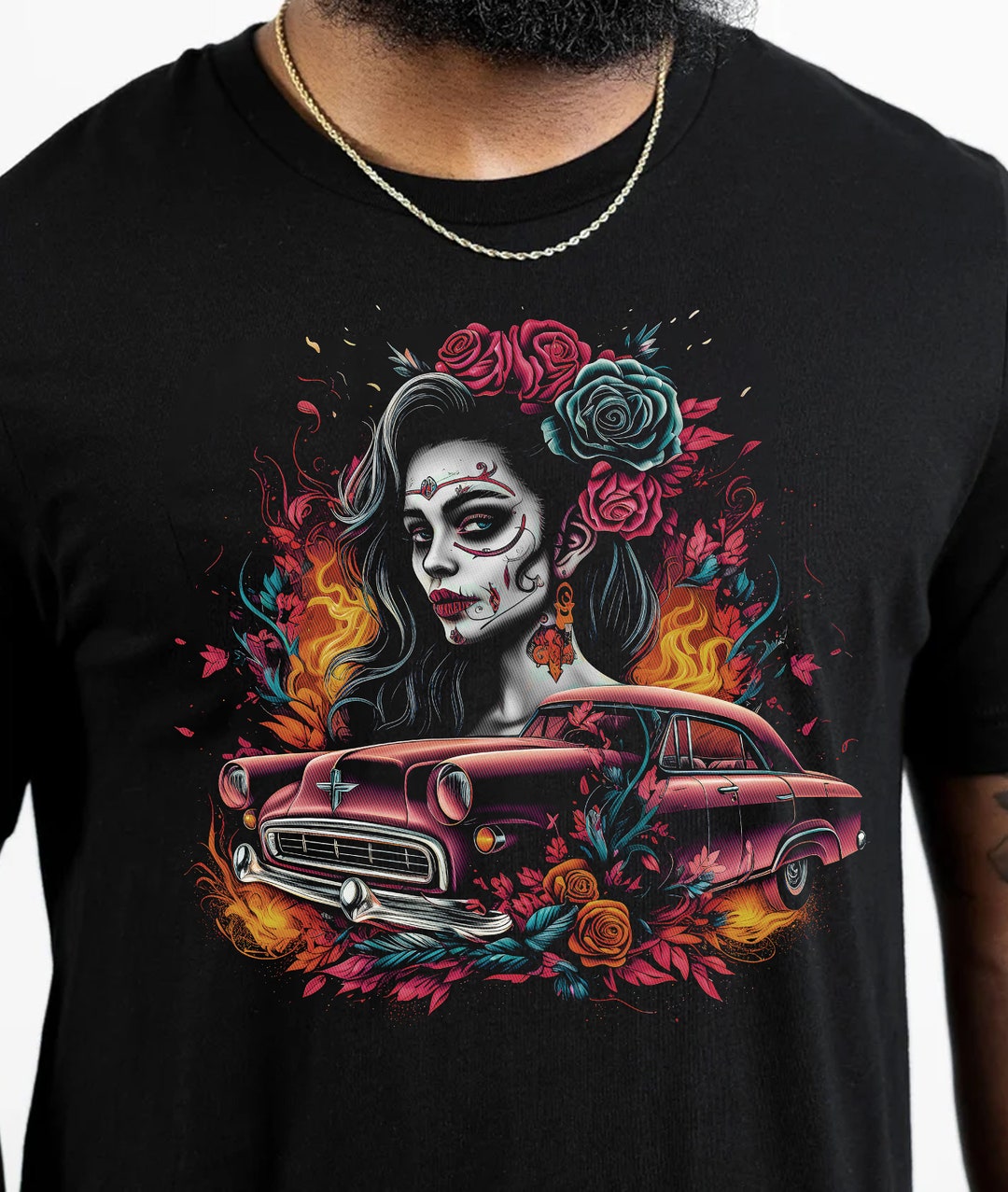 La Catrina T-shirt: Lowrider Art, Chicano Culture Graphic Tee - Etsy