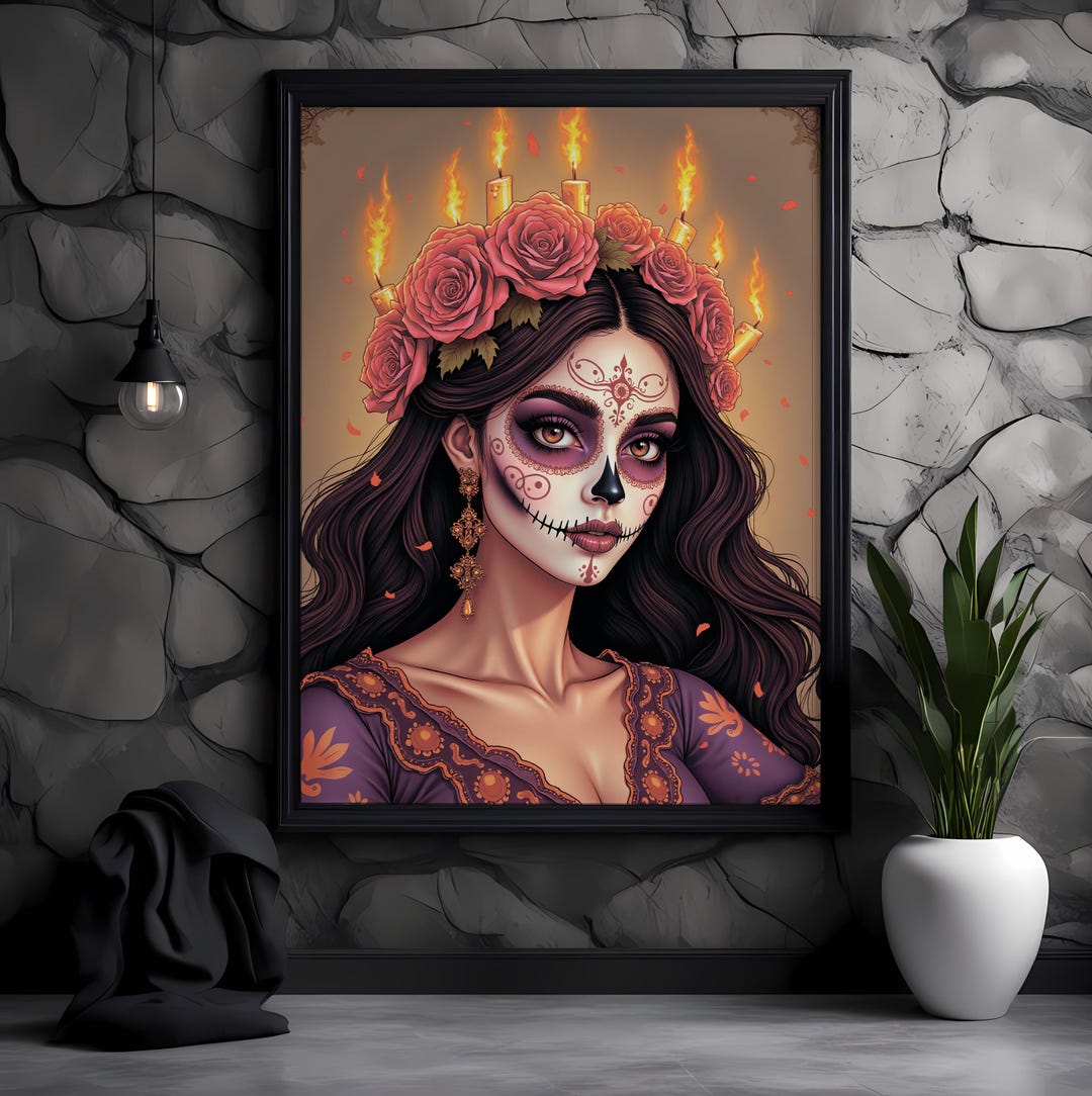 La Catrina Poster: Colorful Dia De Los Muertos Calavera Art Print - Etsy