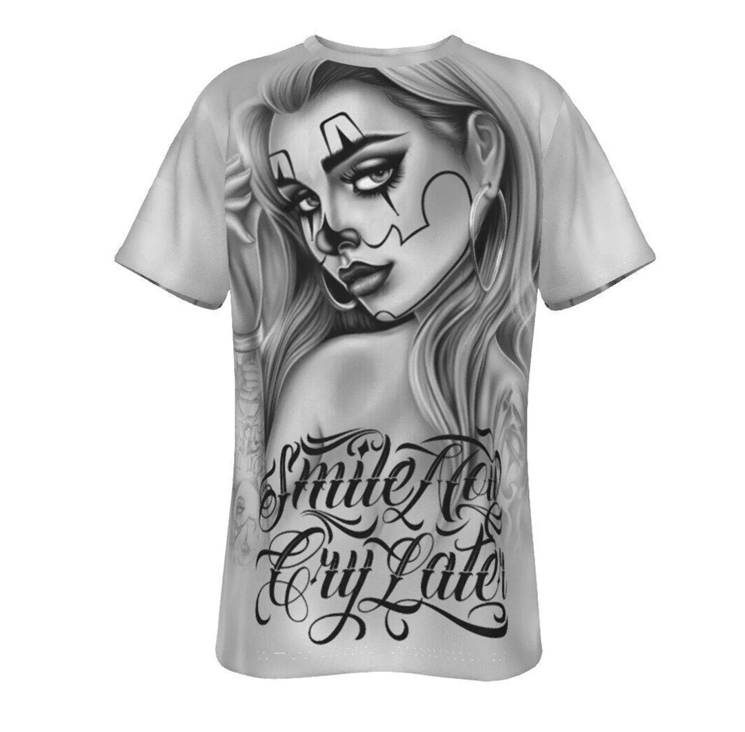 Smile Now Cry Later T-shirt, Eye-catching Graphic Shirt, Perfect Casual ...