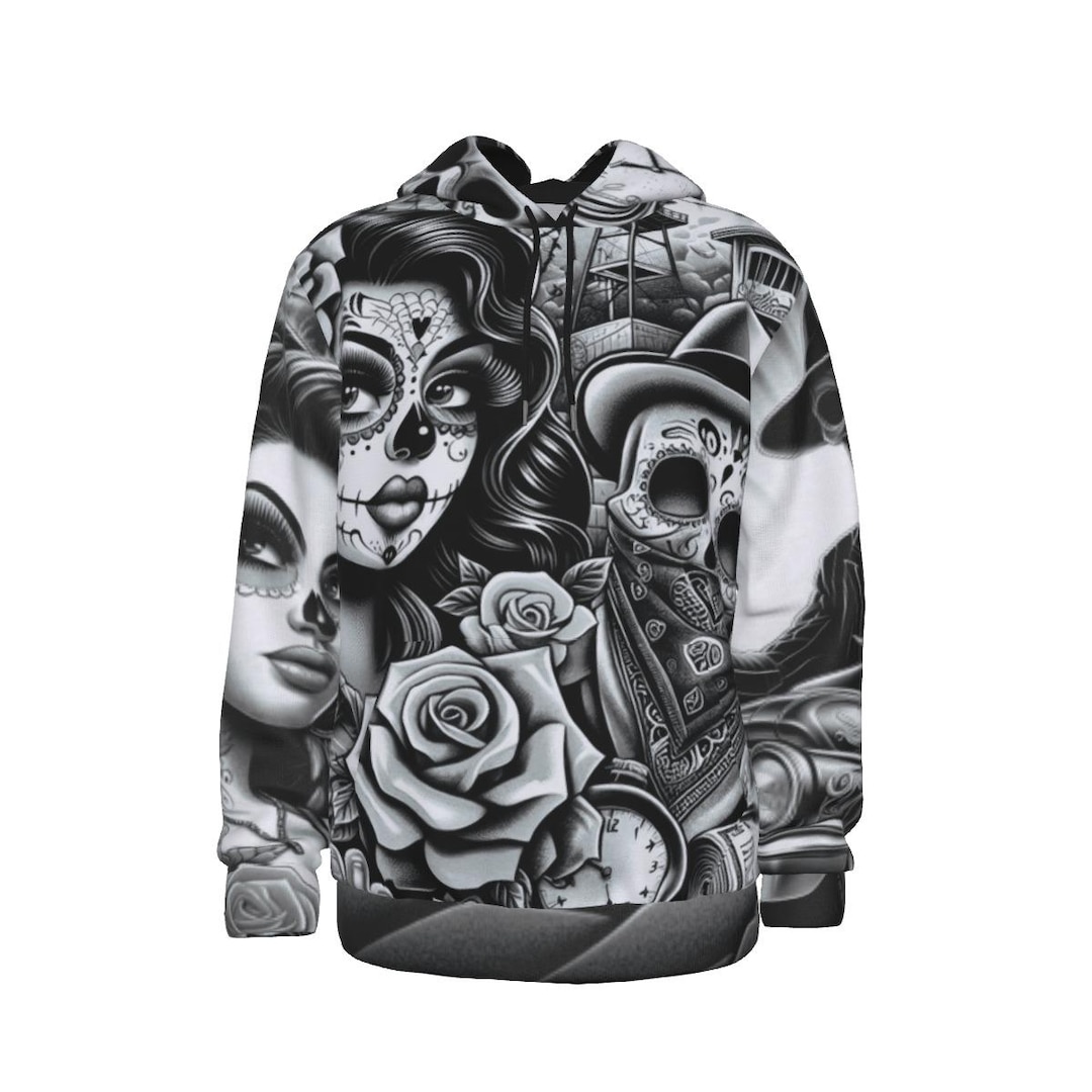Urban Chicano All-over Print Men's Thicken Pullover Hoodie, Lowrider ...