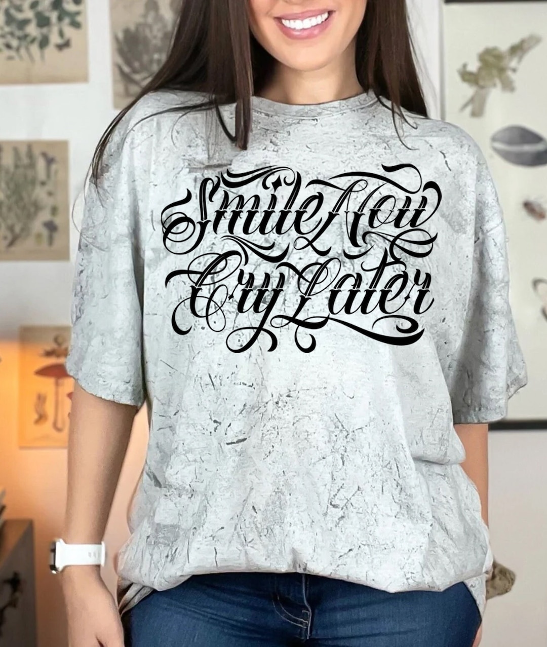 Smile Now Cry Later Chicano Typography Design Shirt, Cholo Tattoo ...