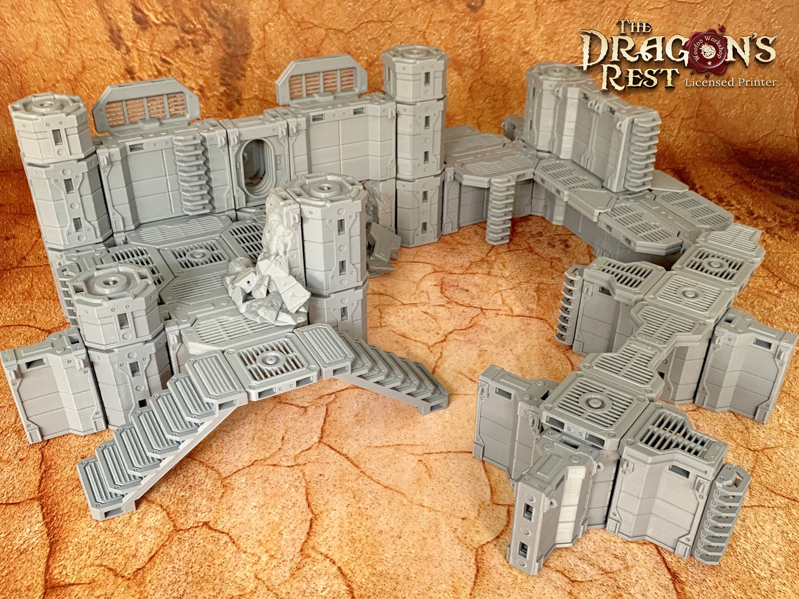 Ruined Fortress and Walkways 3d Printed Terrain Wargaming - Etsy