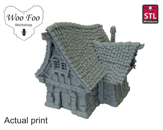 Playable D&D Terrain Small 2 Story House Miniature Toys Toys & Games ...