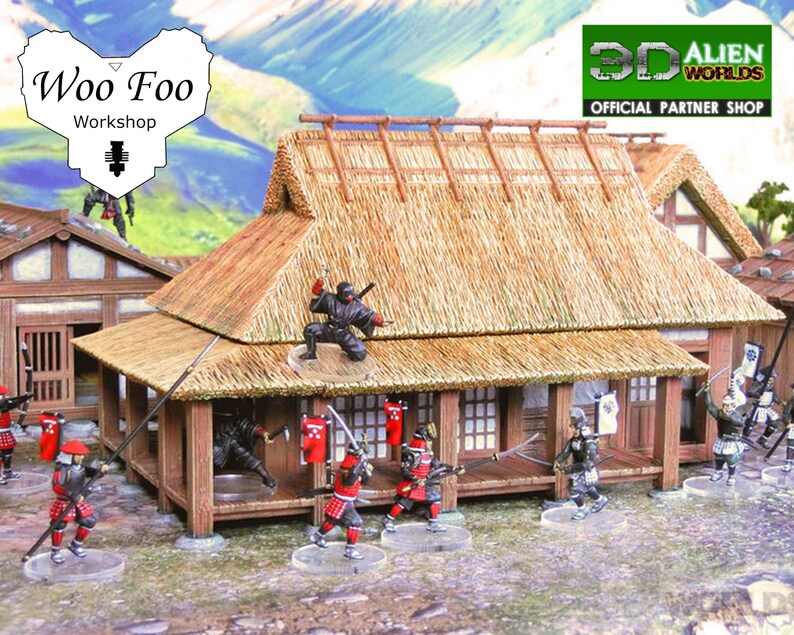 Samurai Farm Houses 28mm 3D Printed Gaming Terrain - 3D Alien Worlds - Etsy