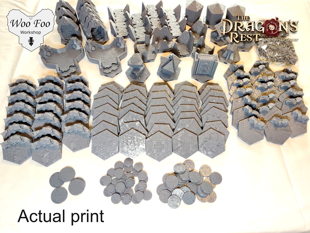 Compatible Terrain 3D Printed, Tile Sized Basic Set - Dragons Rest - Etsy