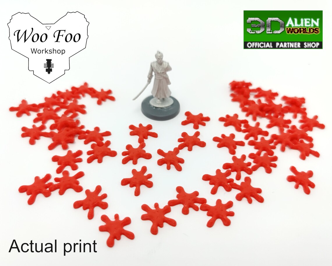 Samurai Blood Drop Token X50 28mm 3D Printed Terrain Test of | Etsy