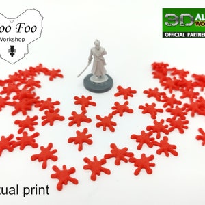 Samurai Blood Drop Token X50 28mm 3D Printed Terrain Test of Honour ...