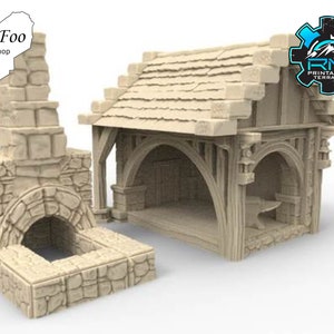 Blacksmith 3D Printed 28mm Fantasy Terrain RM Studios - Etsy
