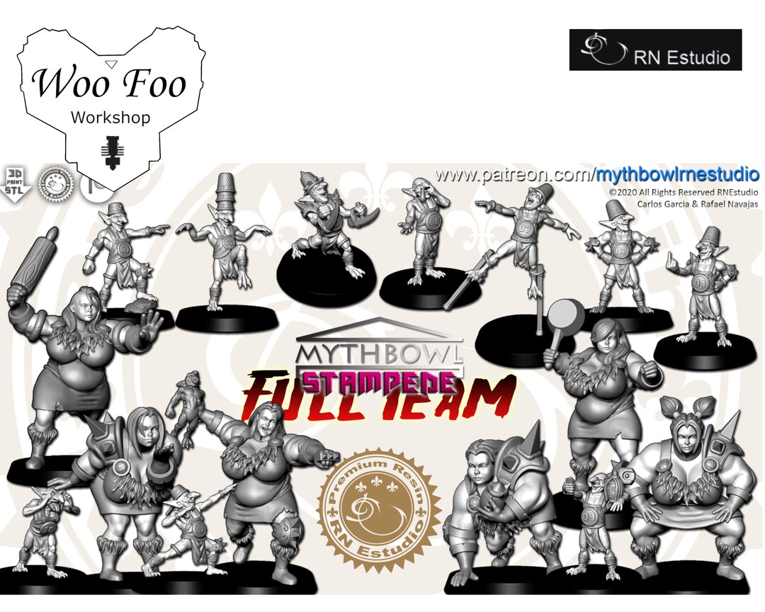 Stampede Team Full 3D Printed in Resin Fantasy Football Rnestudio - Etsy