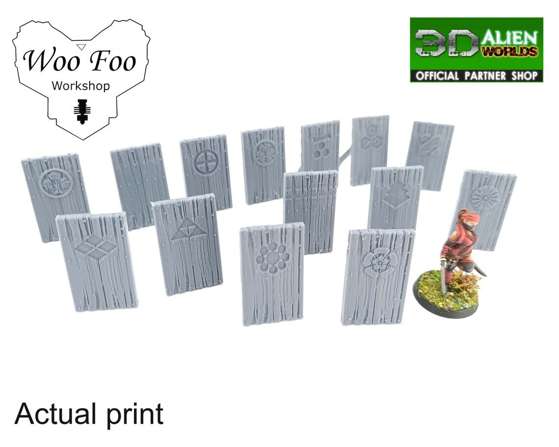Samurai Pavises Set 28mm 3D Printed Gaming Terrain 3D Alien - Etsy UK