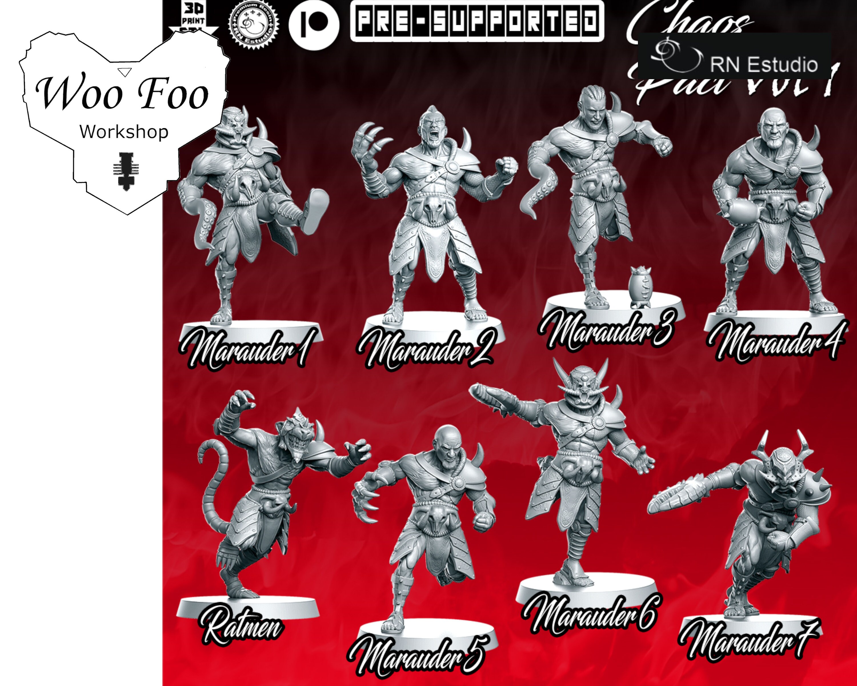 Chaos Pact Team Full 3D Printed in Resin Fantasy Football - Etsy