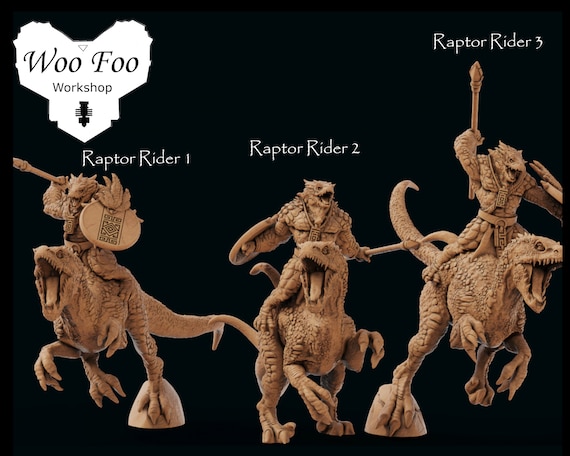 Lizardmen Raptor Riders 3D Printed in Resin 32mm Fantasy Print - Etsy