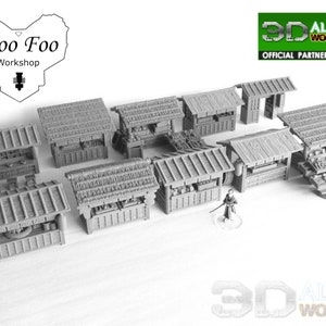 Samurai Market Stalls 28mm 3D Printed Gaming Terrain - 3D Alien Worlds ...