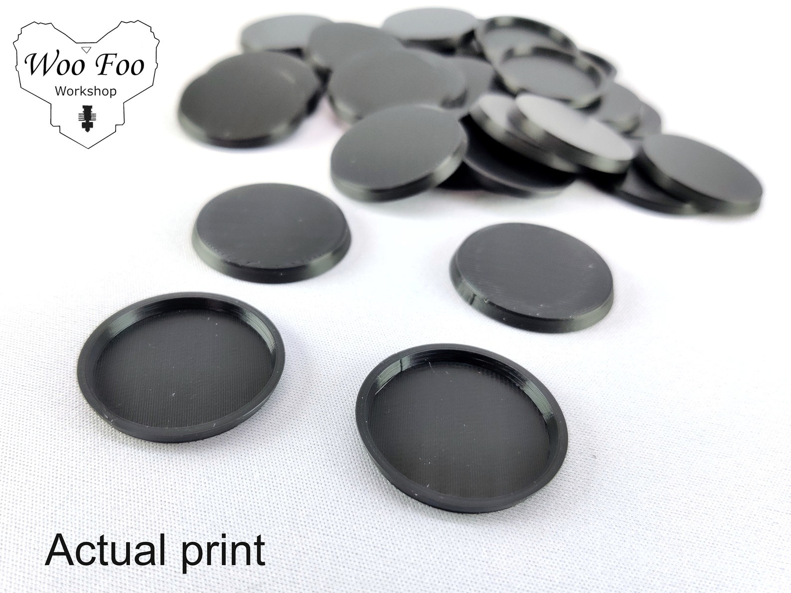 30 X 32mm Round Basic Base for Miniatures 3D Printed Wargaming 28mm ...