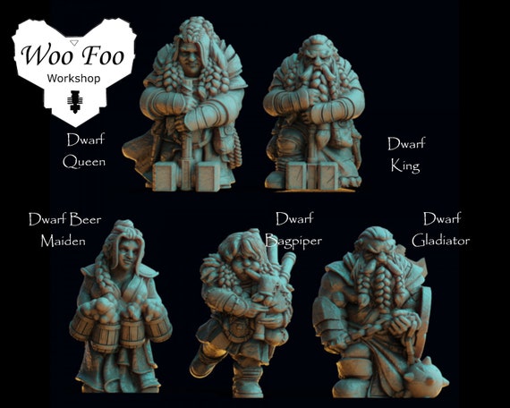 Dwarf Special Character Set 3D Printed in Resin 32mm Fantasy - Etsy