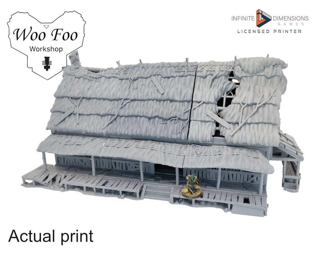 Wightwood Abbey Thatched Longhouse 3D Printed Terrain - Infinite ...