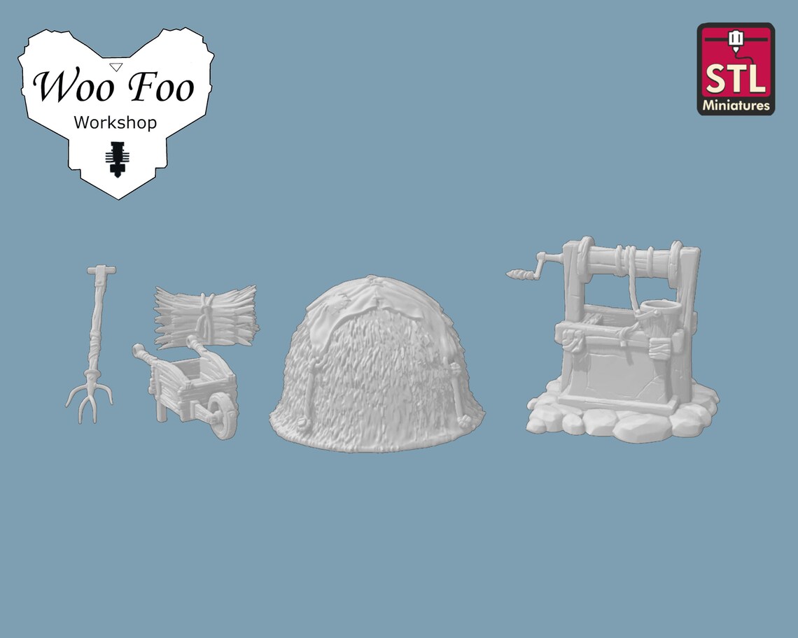 Fantasy Props Farming Props Set Resin 3D Printed Gaming Terrain STL ...