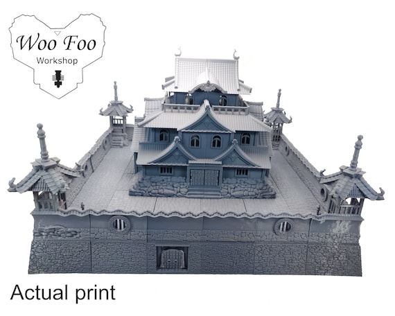 Samurai Japanese Castle and Foundations Set 3D Printed Terrain | Etsy