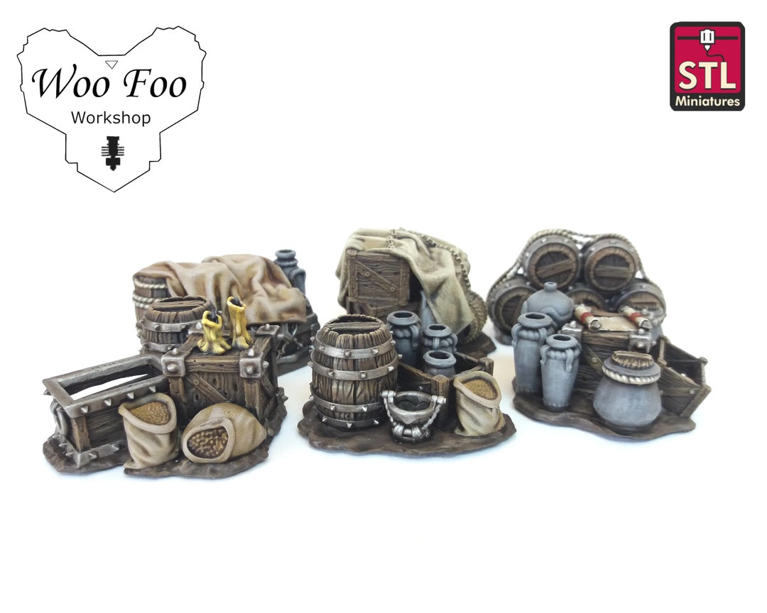 Fantasy Props Supplies Set Resin 3D Printed Gaming Terrain STL ...