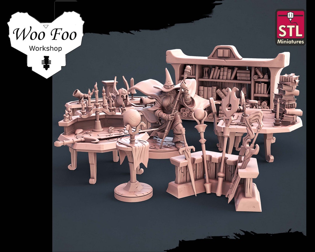 Wizard Set 32mm 3D Resin Printed Fantasy Gaming Terrain STL Miniatures ...