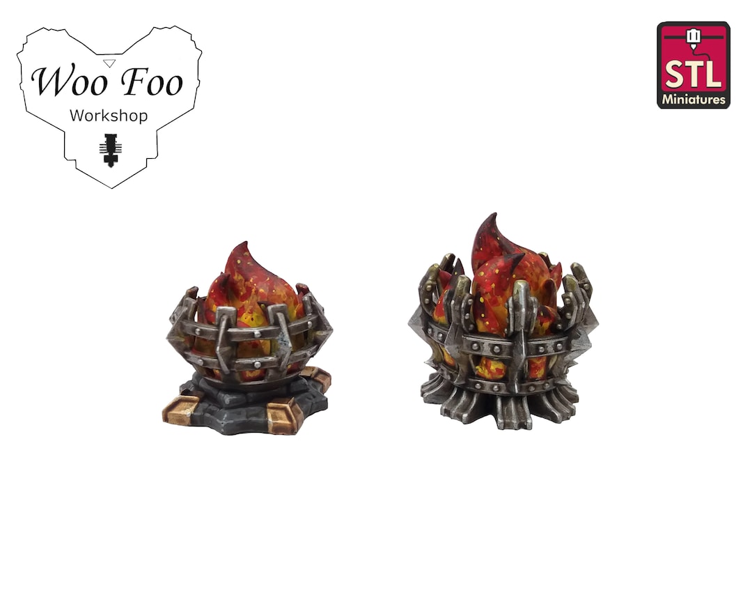 Fantasy Props Fire Pits Resin 3D Printed Gaming Terrain STL Miniatures ...