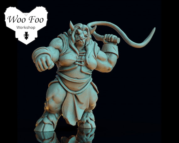 Minotaur Brute Female 3D Printed in Resin 32mm Fantasy Print - Etsy
