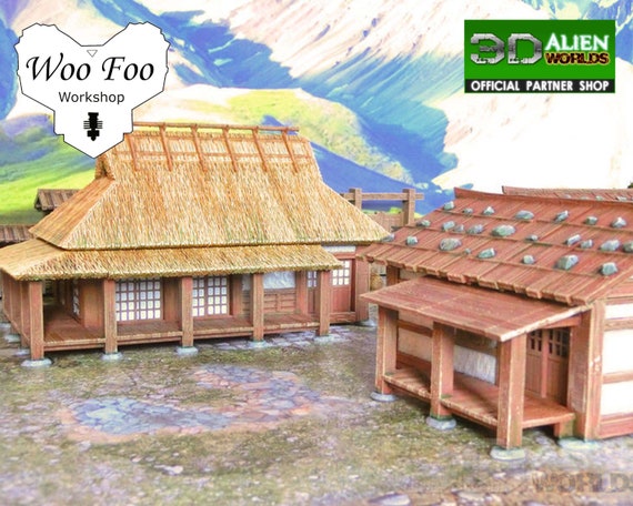 Samurai Farm Houses 28mm 3D Printed Gaming Terrain 3D Alien | Etsy