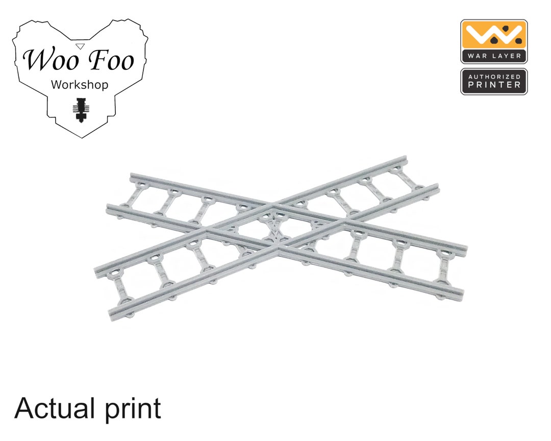 Sci Fi Gothic Train X Cross Track 45 Degree 3D Printed Gaming Terrain ...
