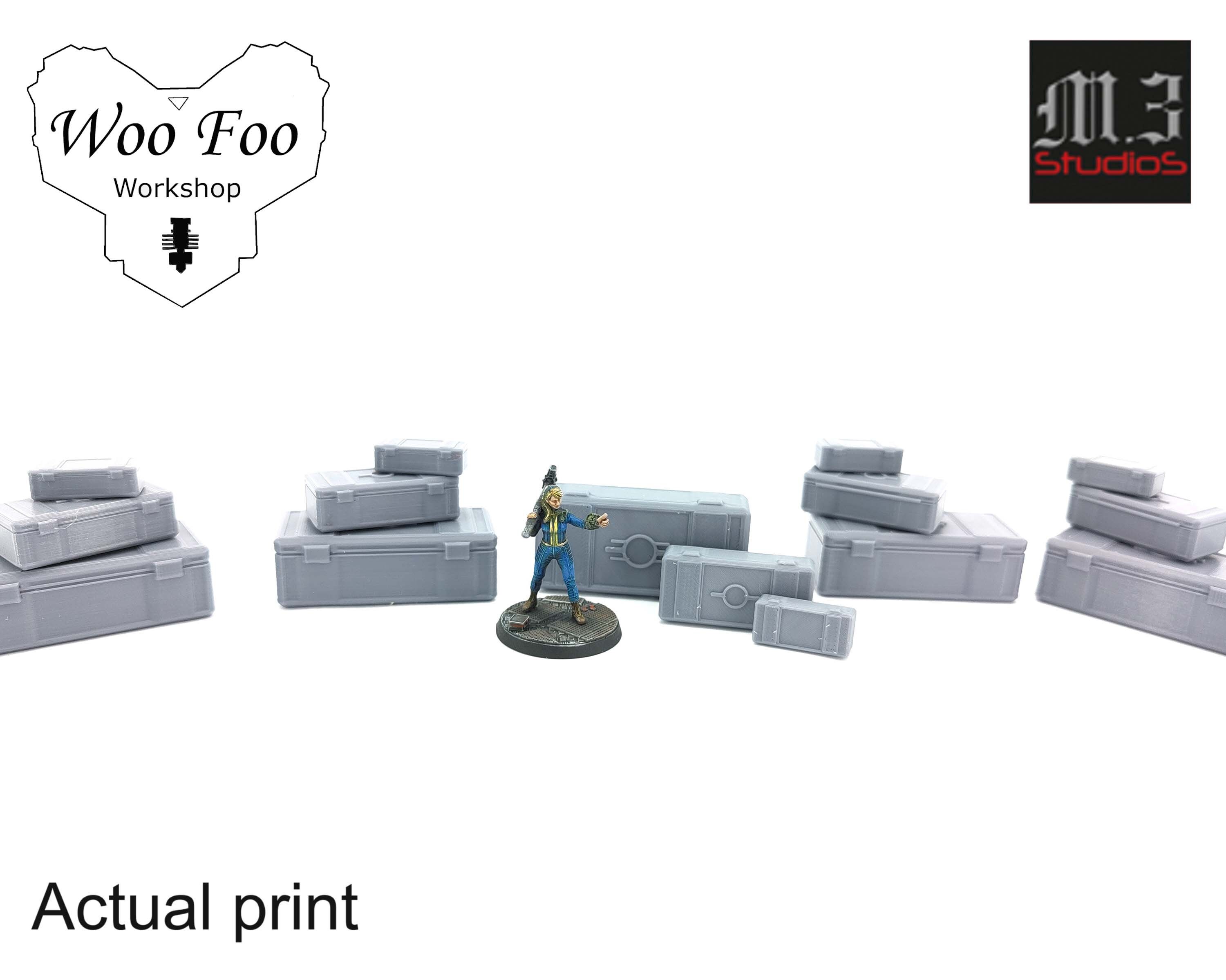 Fallout Crate Set 3D Printed Gaming Terrain - M3 Studios - Etsy