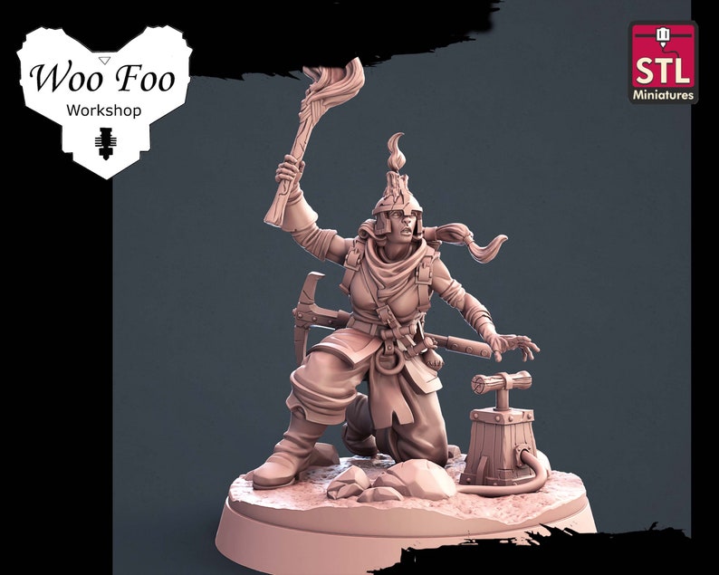Miners Set 32mm 3D Resin Printed Fantasy Gaming Terrain STL Miniatures ...