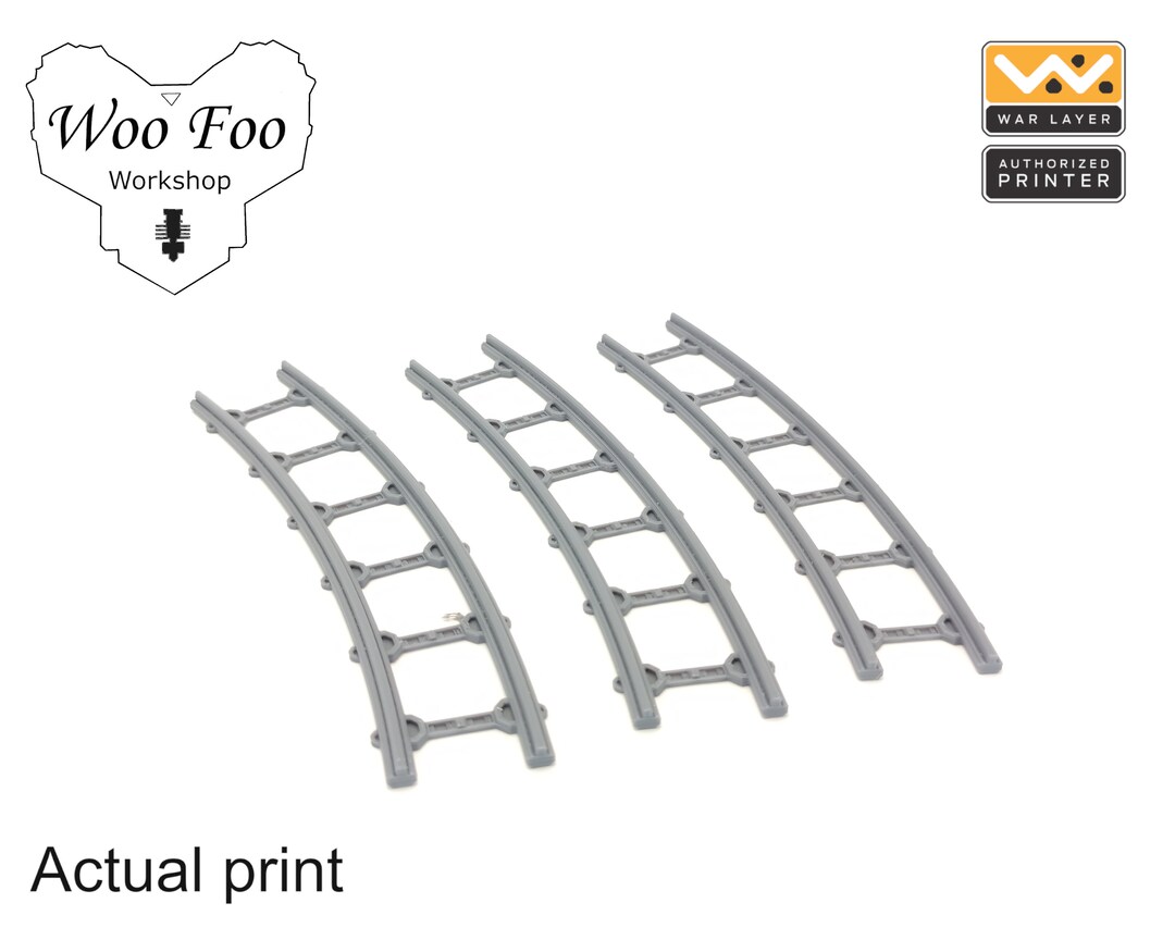 Sci Fi Gothic Train Curved Track Pack 3D Printed Gaming Terrain ...