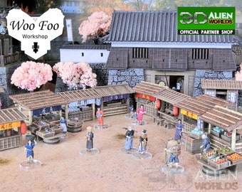 Samurai Stone Walls Set 28mm 3D Printed Gaming Terrain - 3D Alien ...