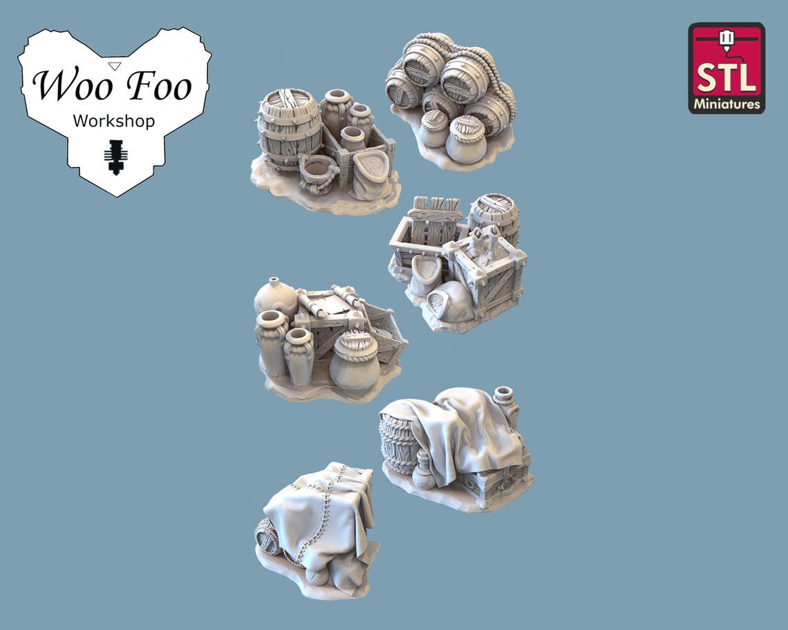 Fantasy Props Supplies Set Resin 3D Printed Gaming Terrain STL | Etsy