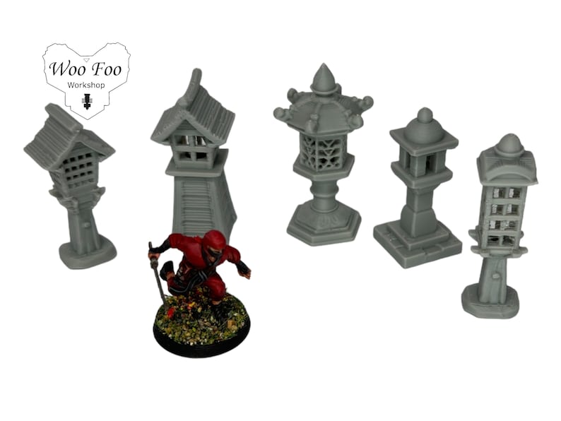 Toro Lanterns Set 3D Printed Japanese Samurai Terrain 32mm - Nippon ...