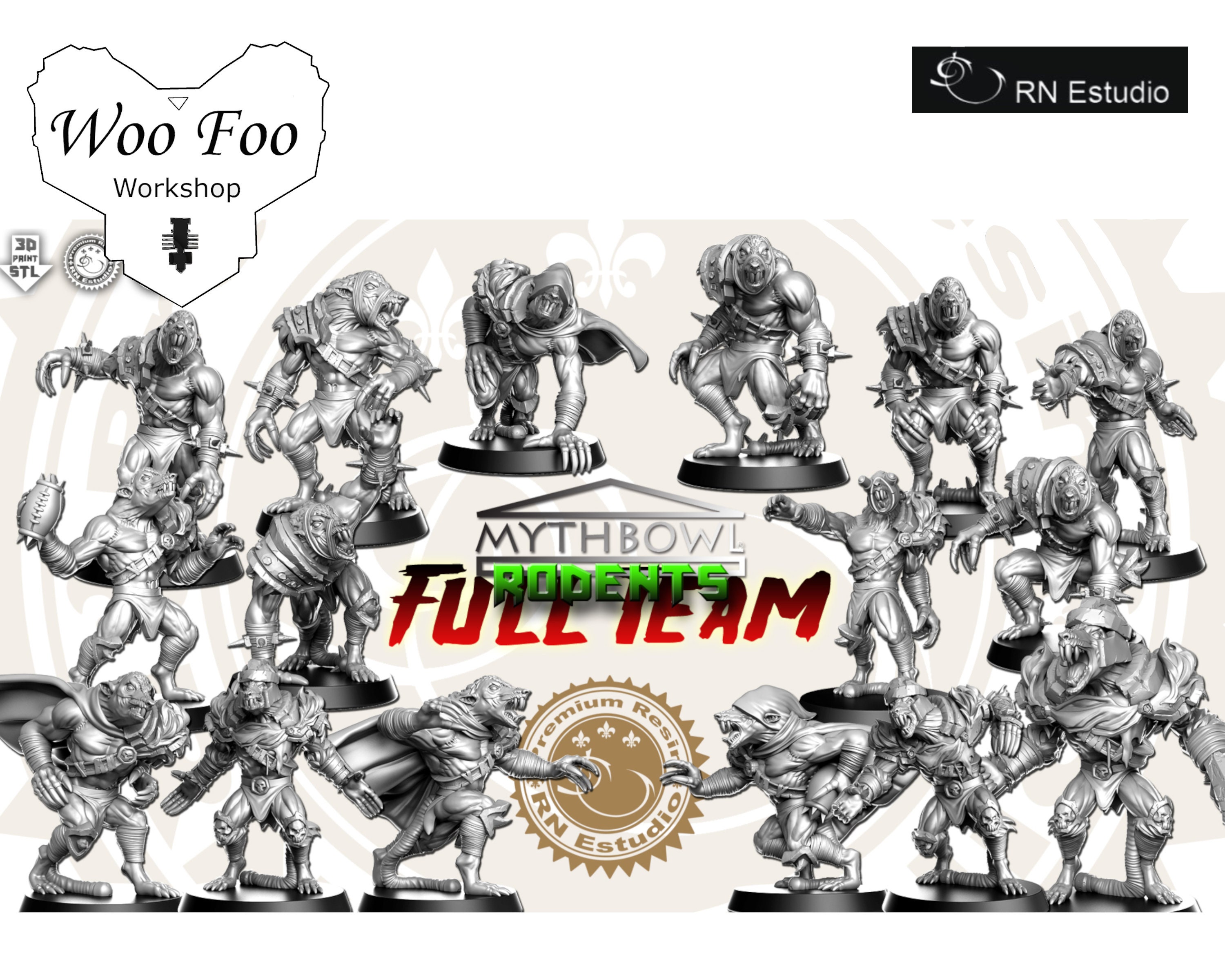 Rodent Team Full 3D Printed in Resin Fantasy Football - Etsy