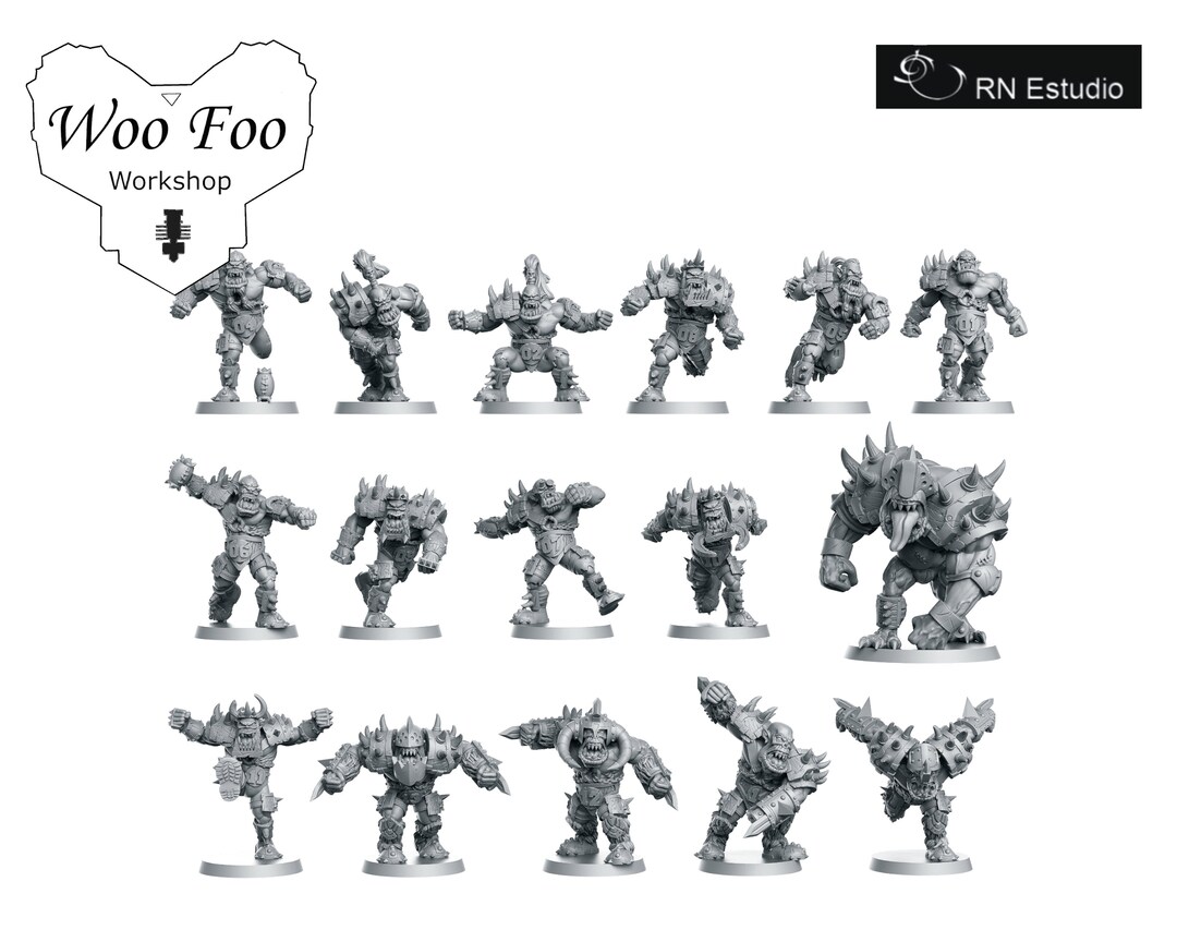Orc Team Full 3D Printed in Resin Fantasy Football - Rnestudio - Etsy
