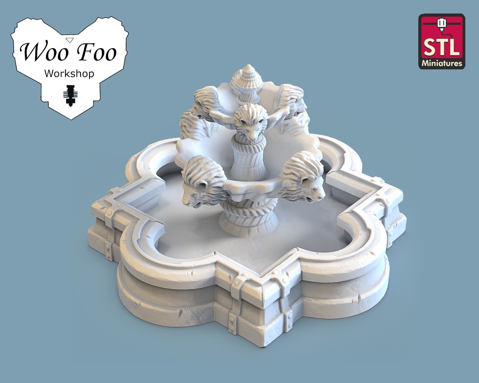 Fantasy Props Fountain No Water Resin 3D Printed Gaming Terrain STL ...