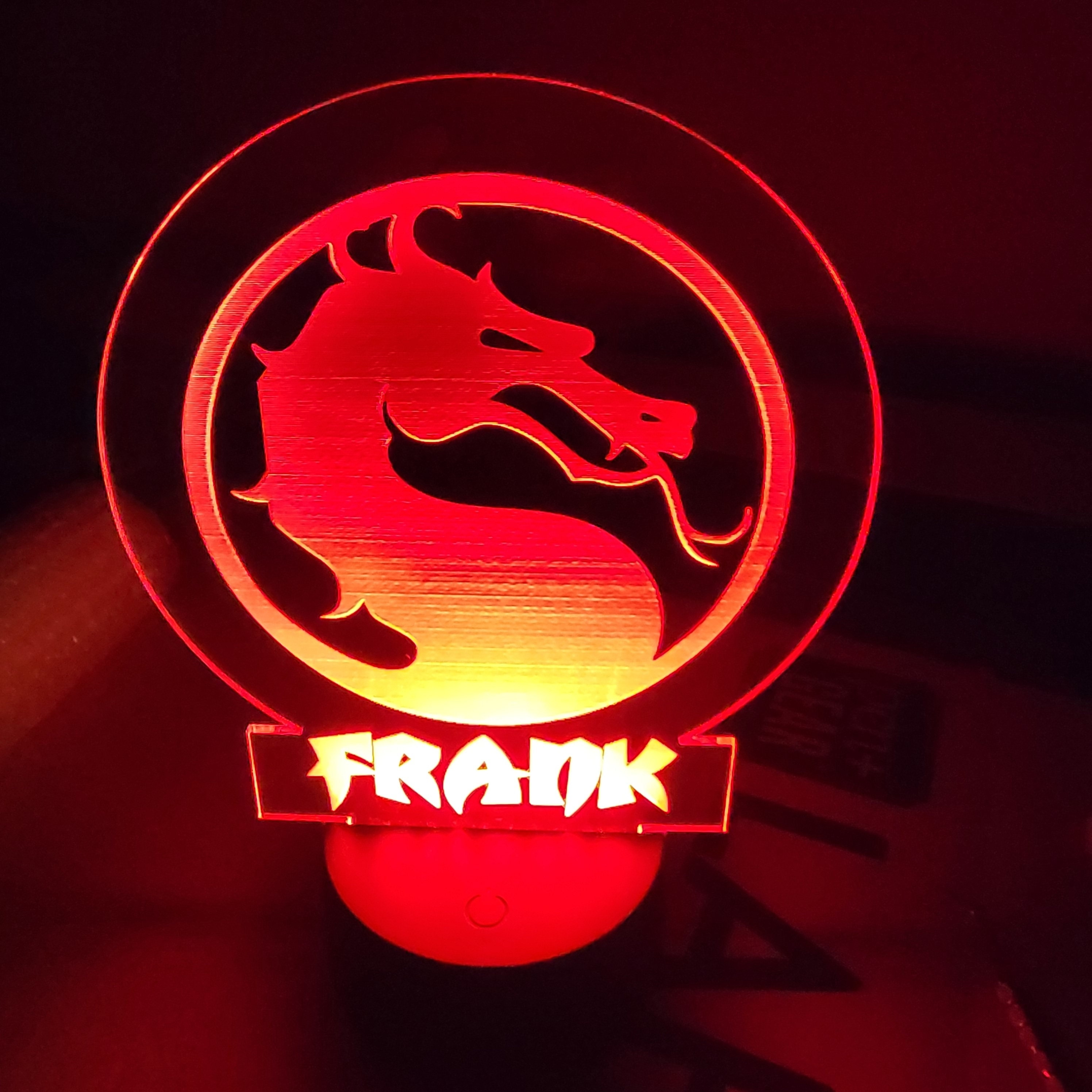 Personalized Mortal Kombat Inspired Led Desk Sign for Arcade Room, 1up ...