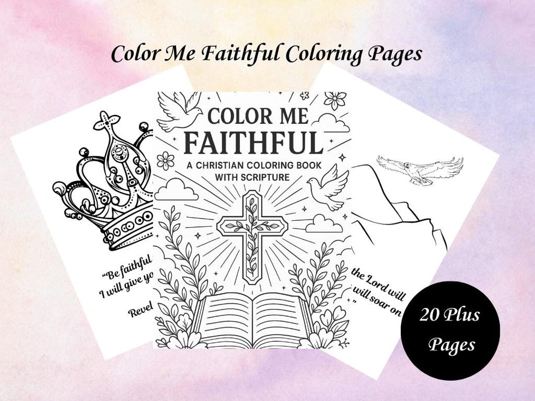 Color Me Faithful Christian Coloring Book With Scripture | Printable ...