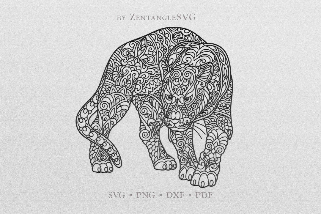 Panther Svg Animal. Mandala Panther Cat Svg. Cricut, Silhouette Cut ...
