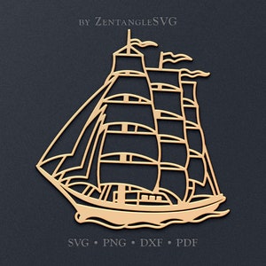 Sailing Ship Svg. Digital SVG PNG DXF for Laser Cut, Paper Cut, Cricut ...