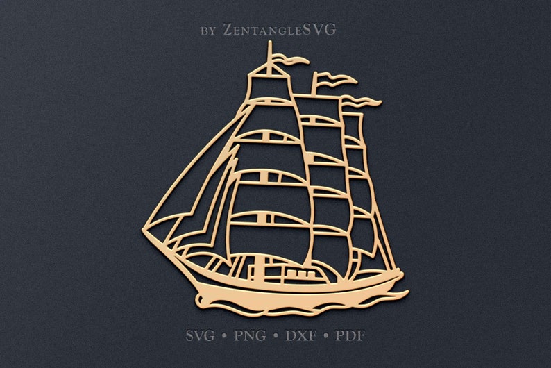 Sailing Ship Svg. Digital SVG PNG DXF for Laser Cut, Paper Cut, Cricut ...