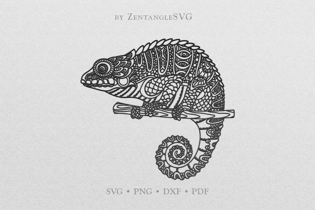 Chameleon Svg. Mandala Lizard Chameleon Svg. Cricut, Silhouette Cut ...